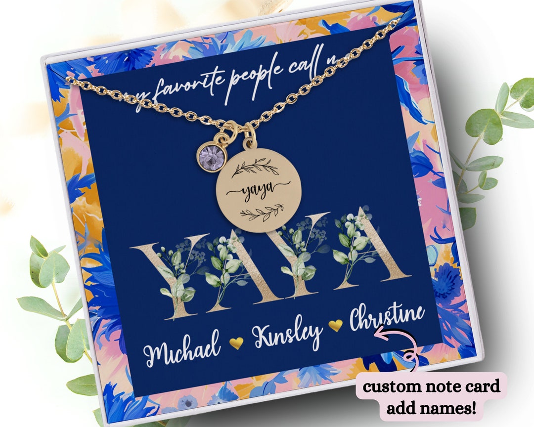 Yaya Necklace, Yaya Birthstone, Yaya Gift, Yaya Birthday, Yaya ...