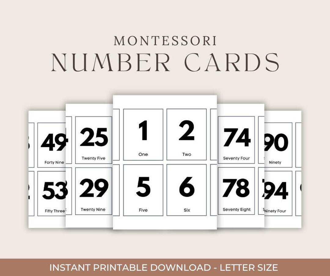 Montessori Number Cards - Etsy