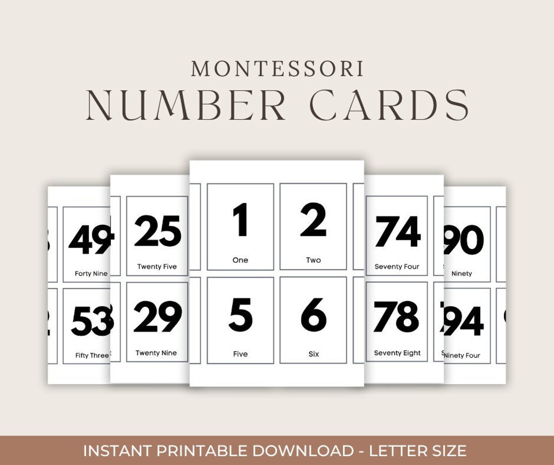 Montessori Number Cards - Etsy