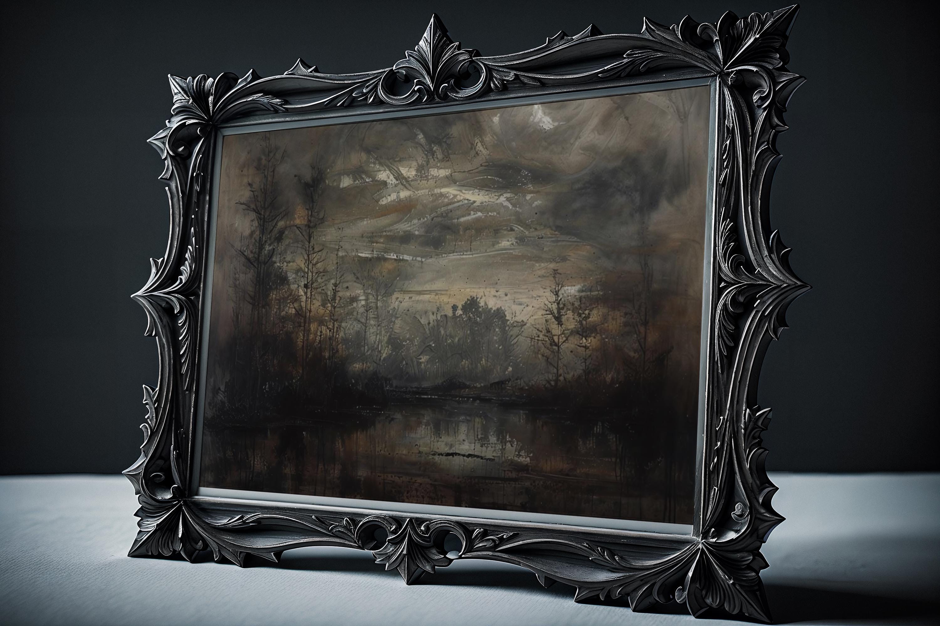 Abstract Forest Oil Painting: Melancholy Image, Nature Art Print ...
