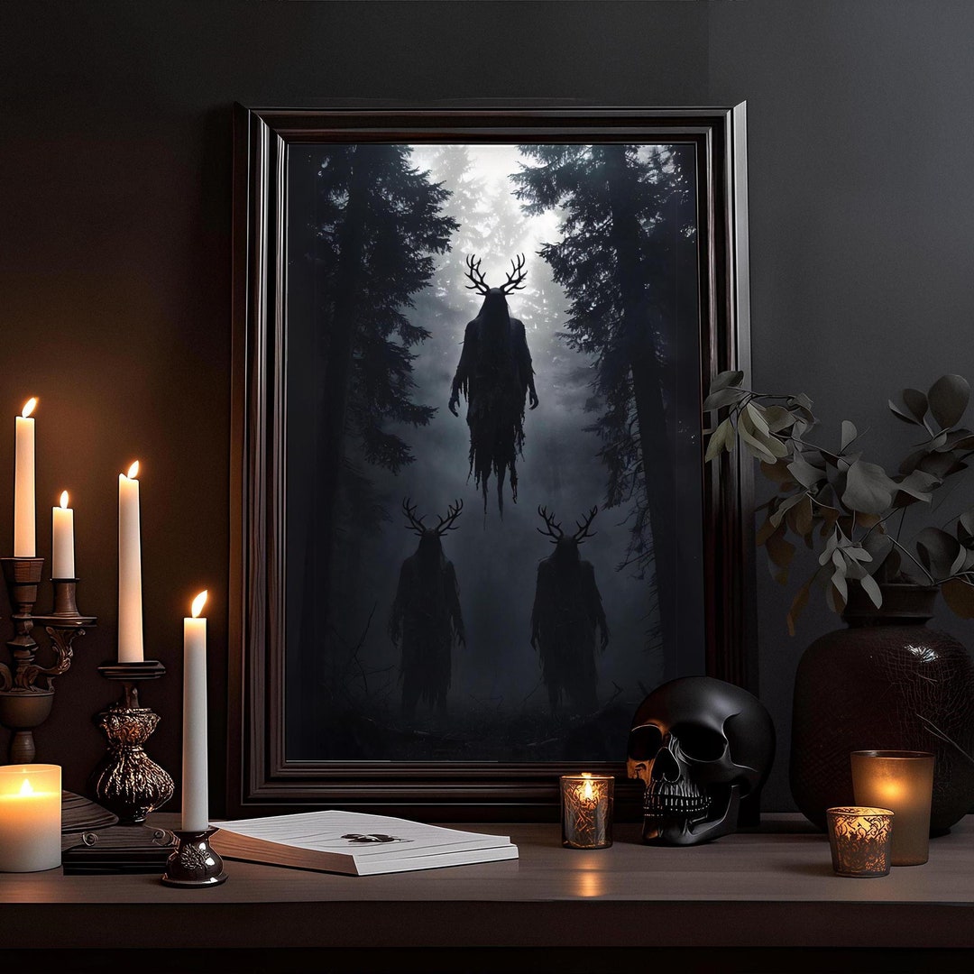 Druid Cult Painting: Dark Arts, Goth Poster, Vintage Antique Gothic ...