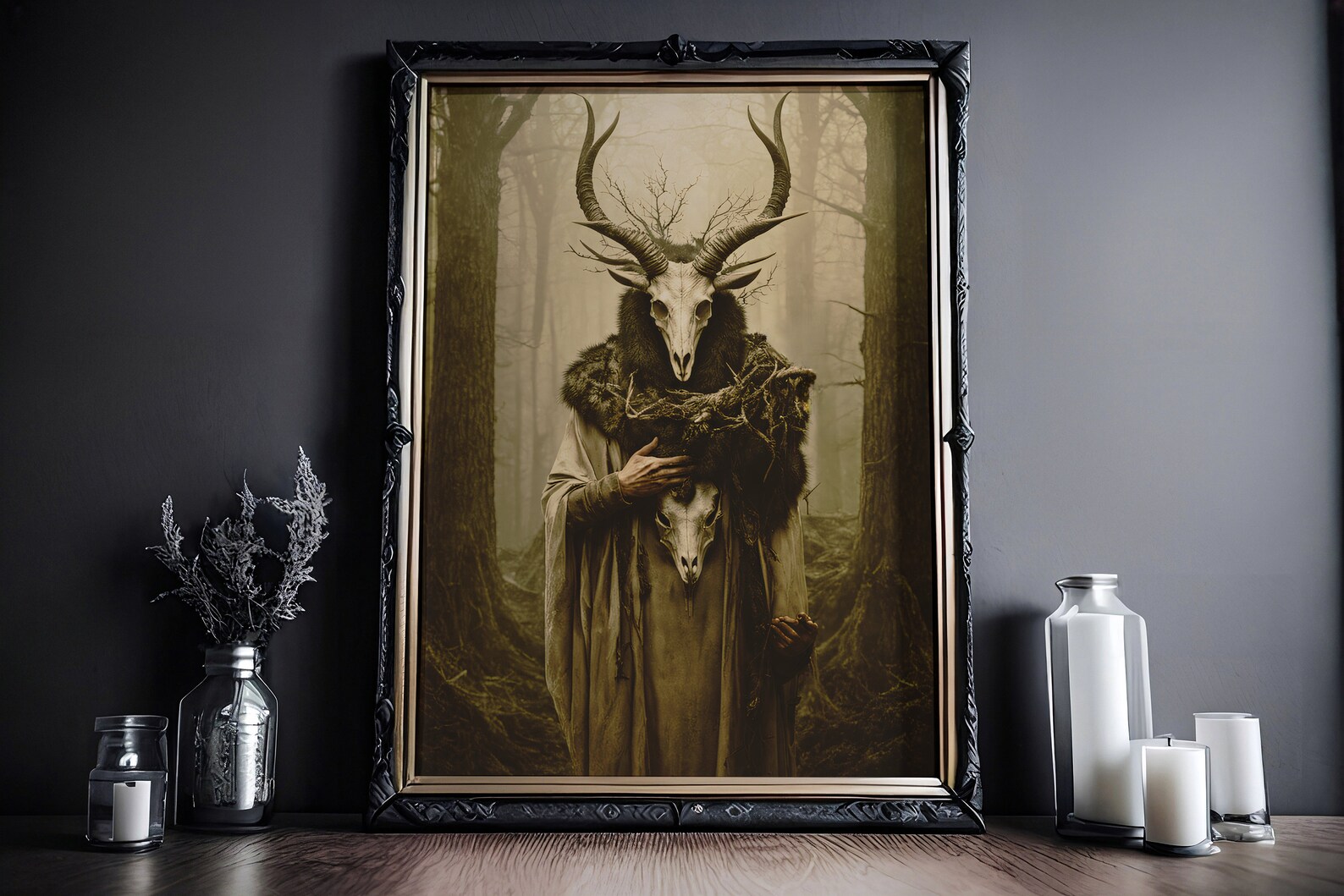 Druid in the Dark Forest: Vintage Poster, Dark Arts, Gothic Occult ...