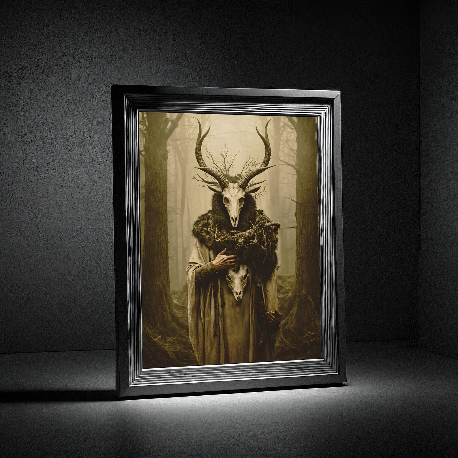 Druid in the Dark Forest: Vintage Poster, Dark Arts, Gothic Occult ...