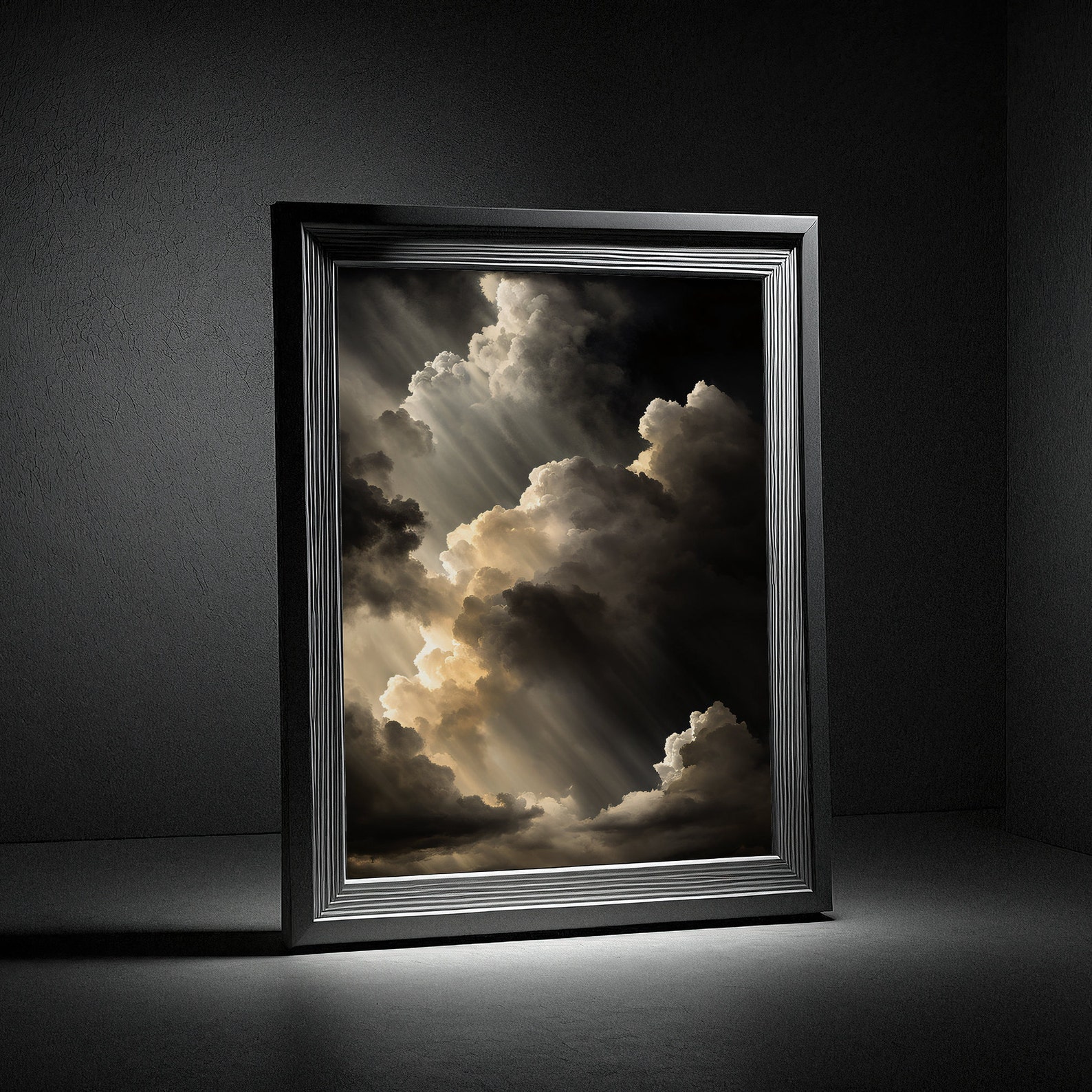 Light and Darkness: Gothic Sky, Magical Watercolor Drawing, Beautiful ...