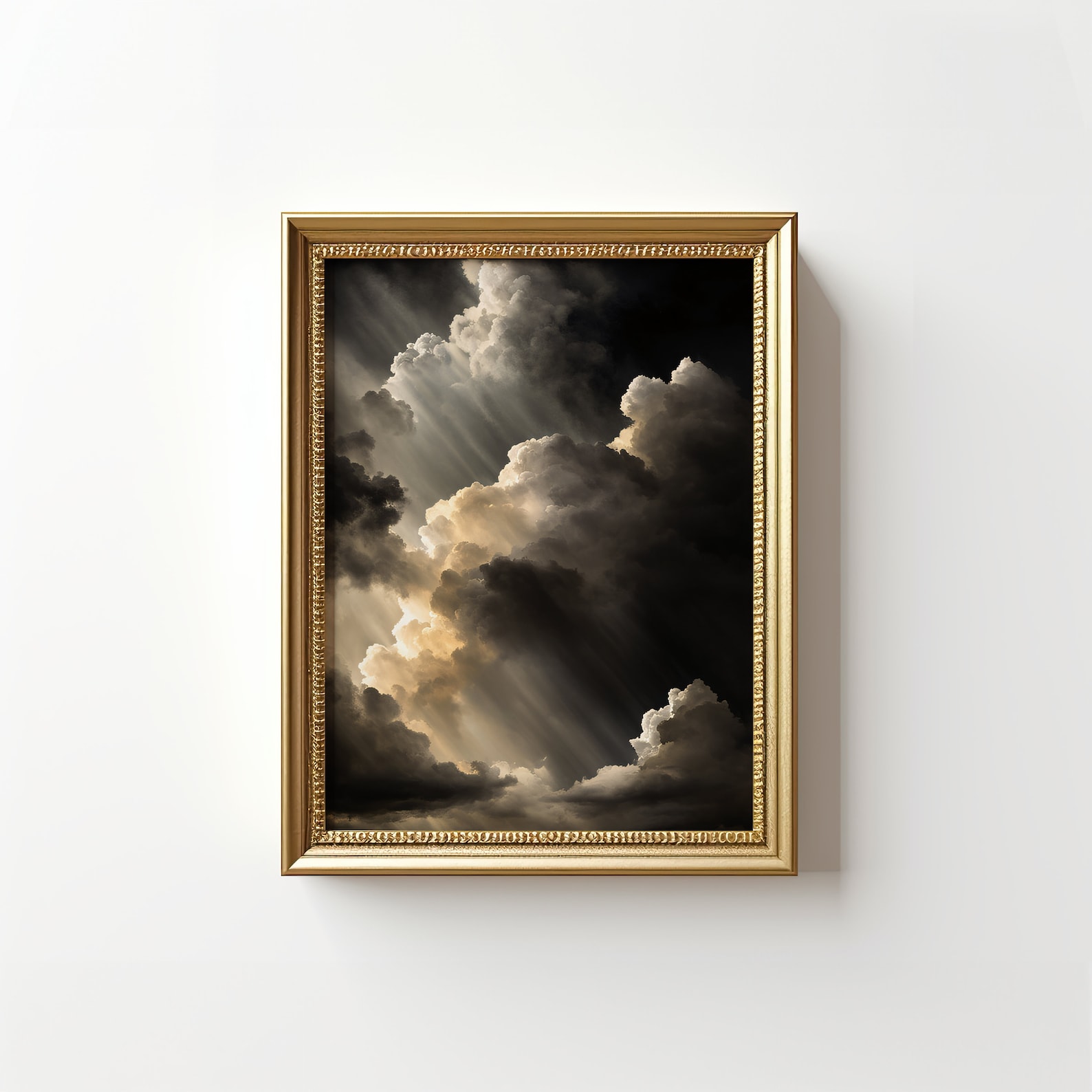 Light and Darkness: Gothic Sky, Magical Watercolor Drawing, Beautiful ...