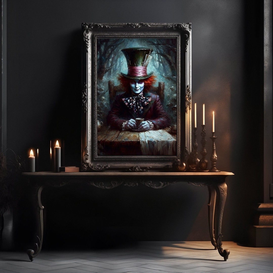 Le Chapelier dans la forêt sombre : dessin sombre, affiche des arts ...