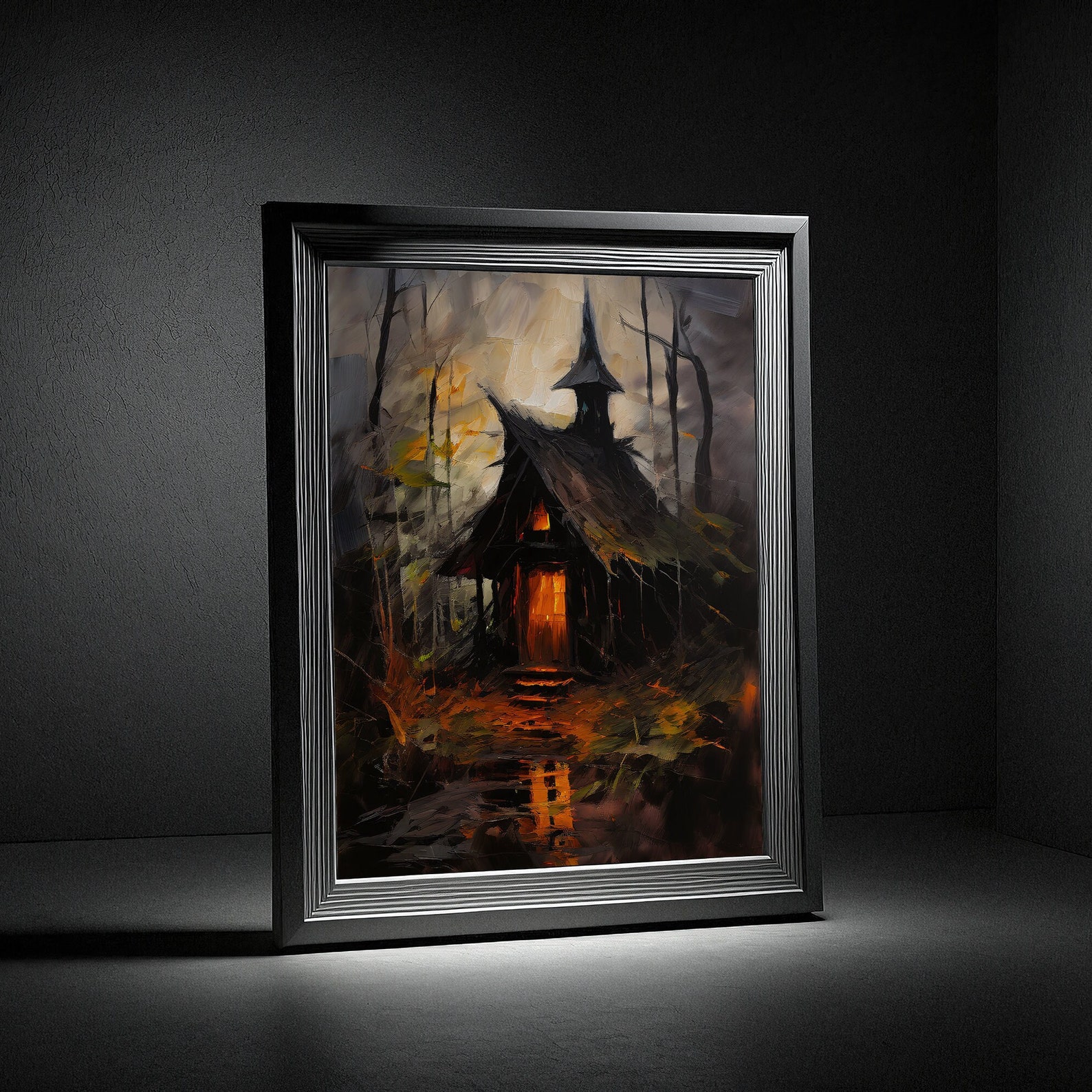 Witch's Hut in the Forest Oil Painting: Witchcraft, Witchy Poster ...