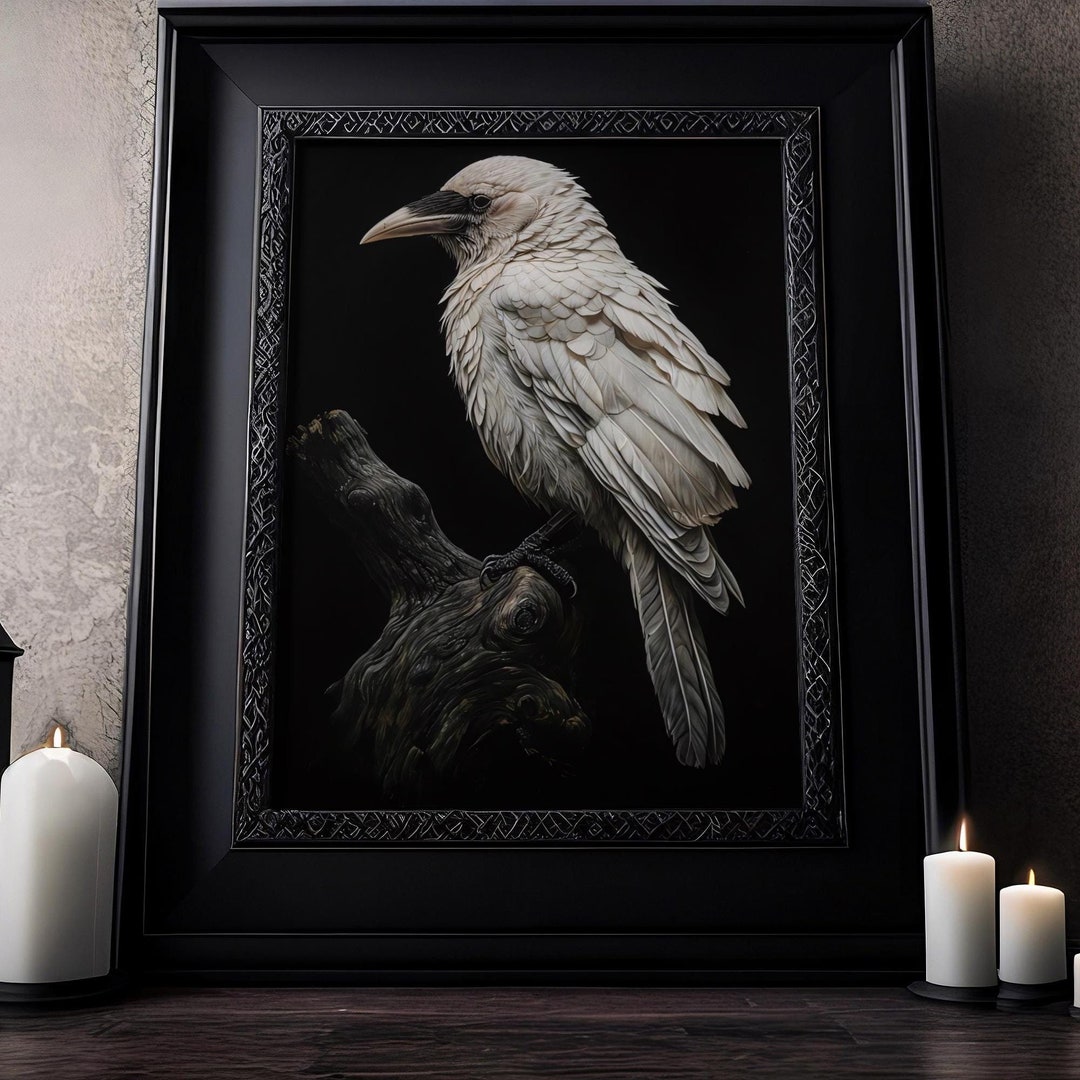 The White Raven Gothic Art Poster, Vintage Poster, Dark Art, Victorian ...