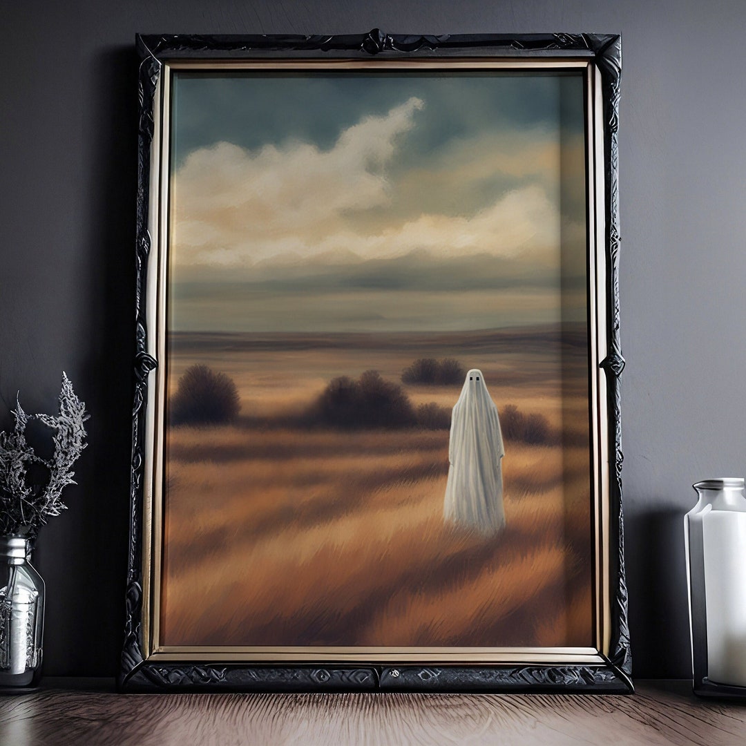 Ghost Alone on the Prairie: Ghost Art Print, Gothic Painting ...