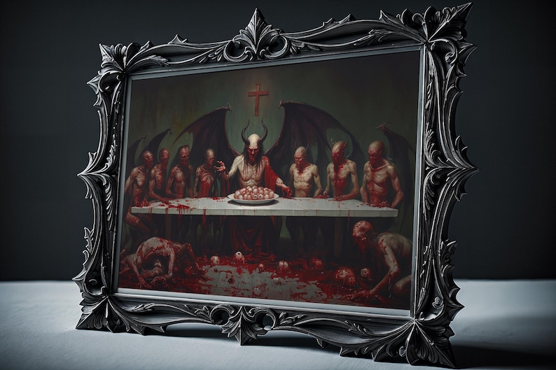 The Last Supper Art Print: Satan, Devil, Gothic Painting, Dark Art ...