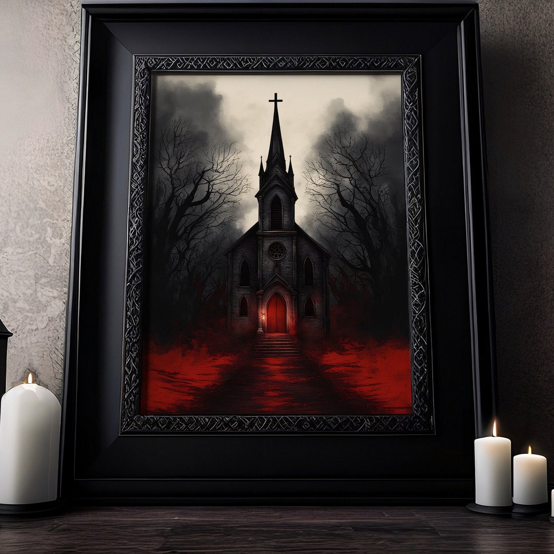 Path to the Black Church: Heavy Paper, Dark Academia, Gothic Poster ...