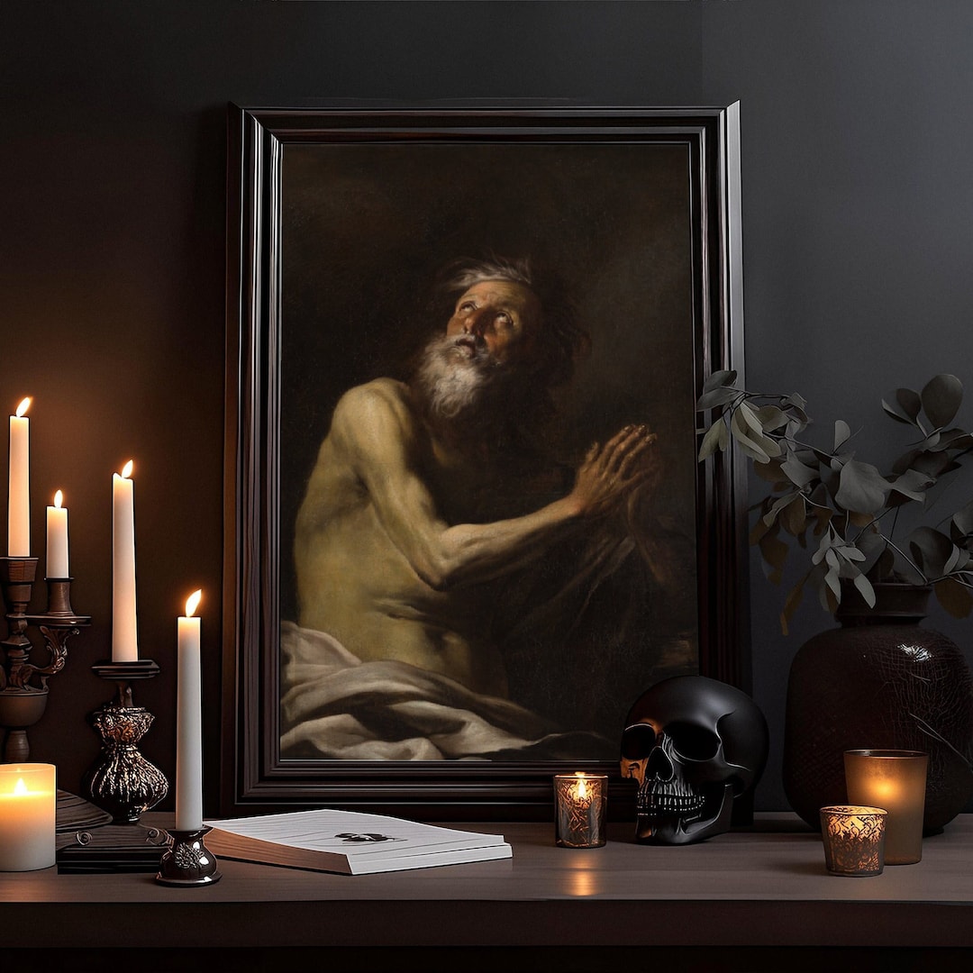 Holy Hermit Oil Painting Art Print: Baroque Style, Christ Religion ...