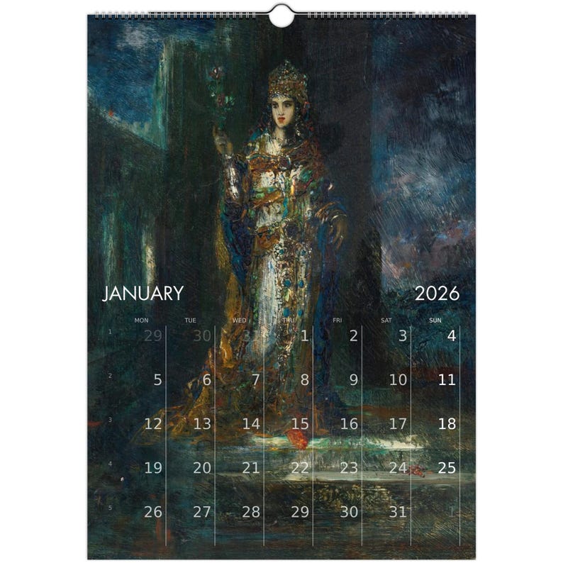 Mythology Calendar 2026 With Classic Greek Legends Paintings of Ancient ...