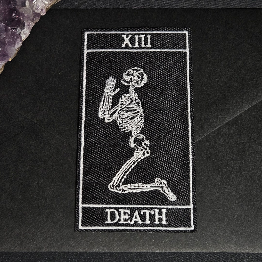 Death Tarot Cards Patch: Black Patch, Embroidered, Iron-on Clothing ...