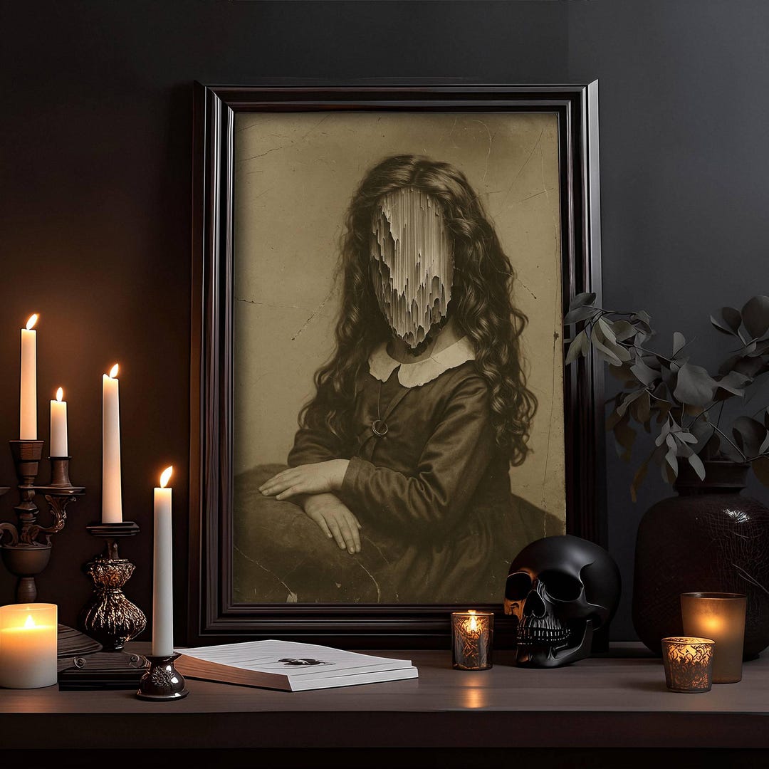 Victorian Horror Portrait as Disturbing Dark Art Print With Surreal ...