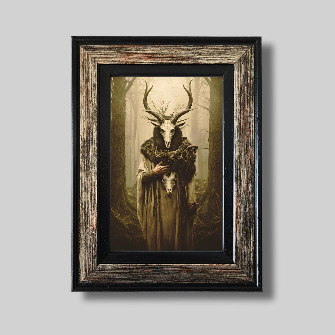 Druid in the Forest With Picture Frame: Vintage Poster, Dark Arts ...
