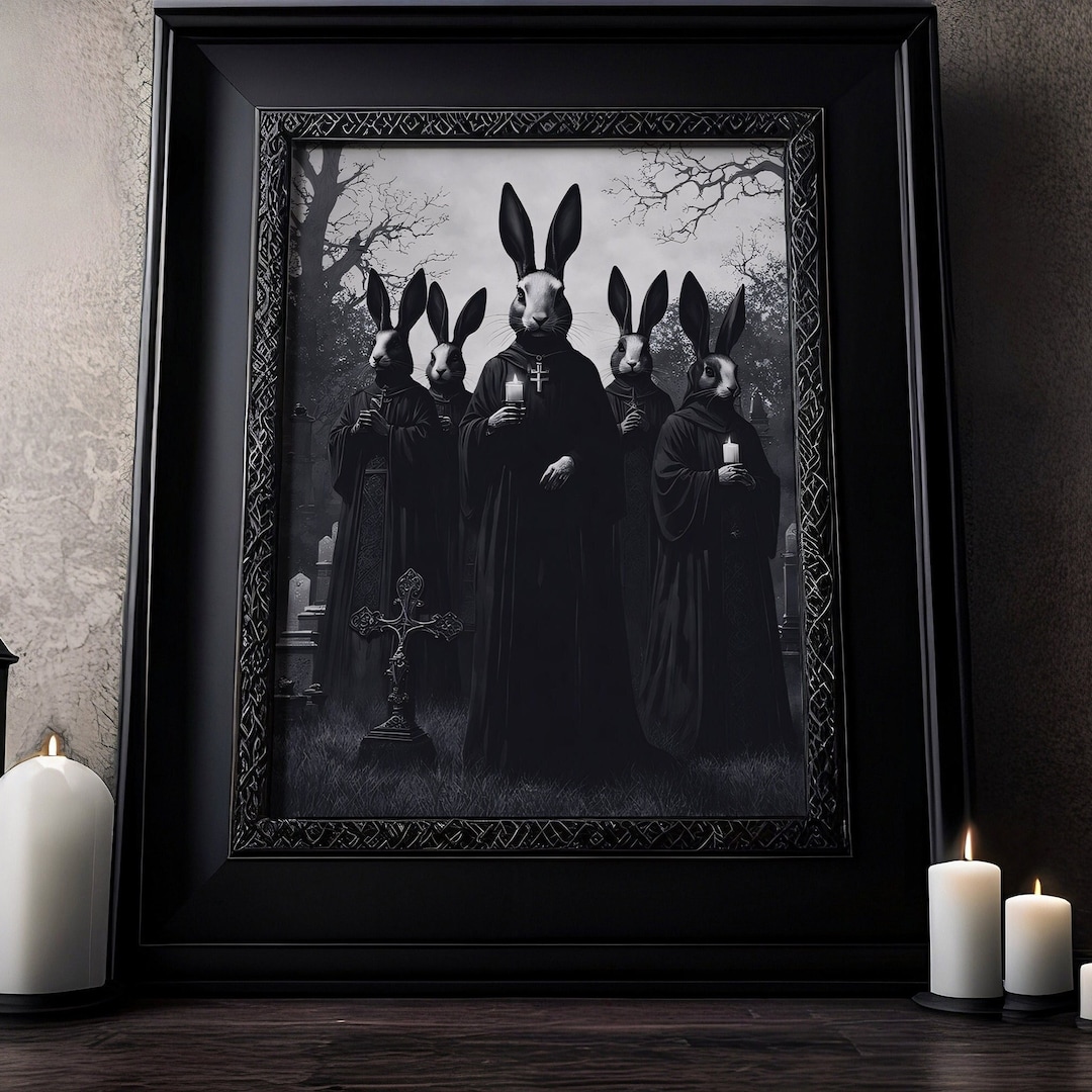Priest Rabbit Cult Gothic Art Poster: Vintage Poster, Dark Arts, Dark ...