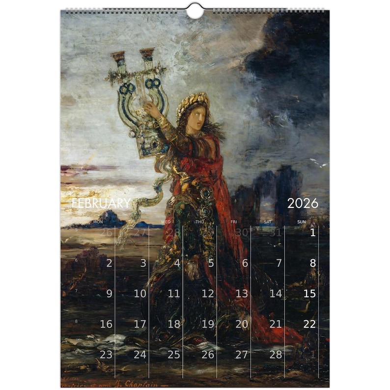 Mythology Calendar 2026 With Classic Greek Legends Paintings of Ancient ...