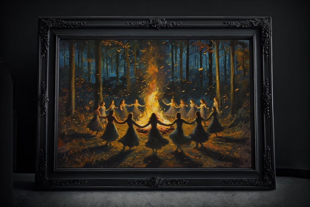 Dancing Around the Campfire: Witchcraft, Witchy Poster, Witch Painting ...