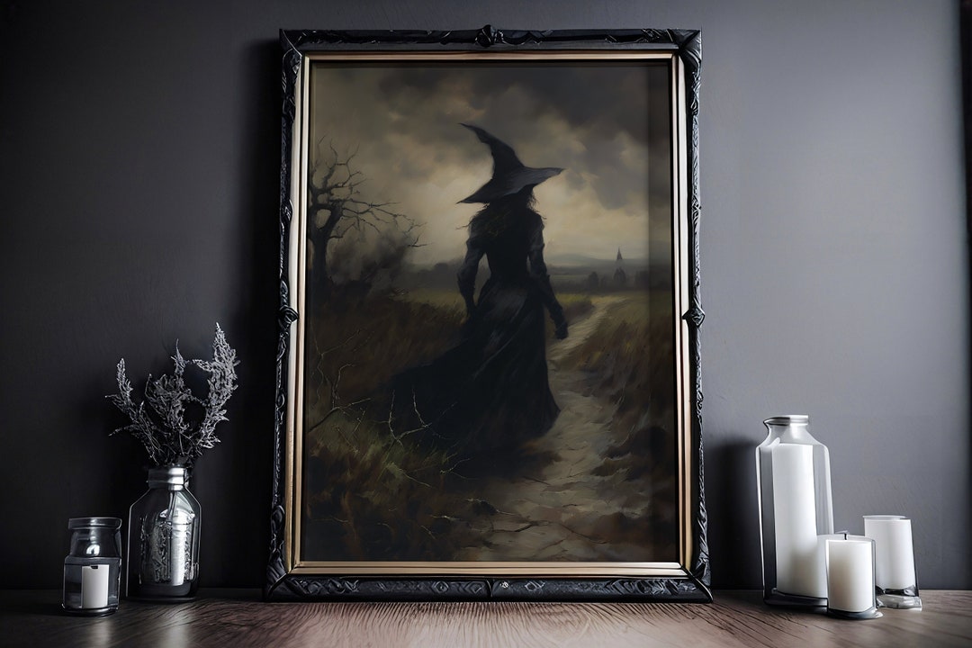Witch on Hiking Trail: Witch Decor, Witchy, Witchcraft Mural, Witch ...
