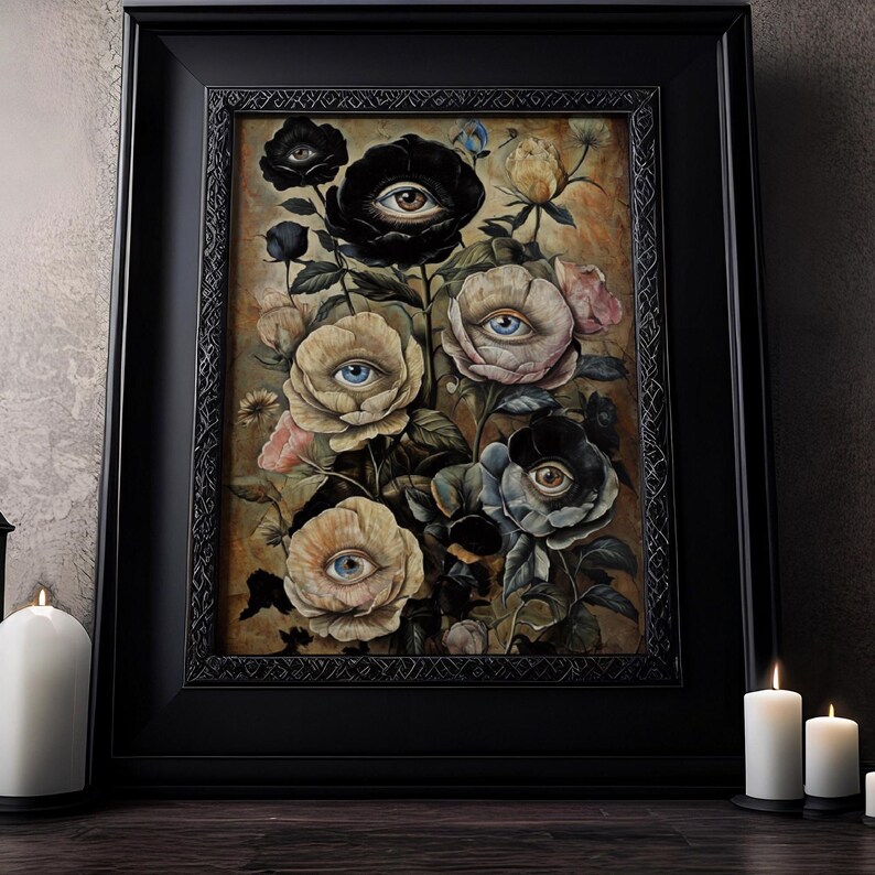 The All-seeing Flowers, Goth Victorian Art, Magical Drawing, Dark ...