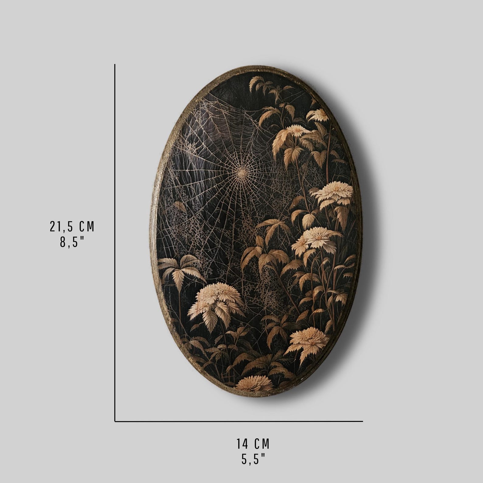 Cobwebs in the Flower Bush Wood Print: Melancholic Drawing, Dark ...