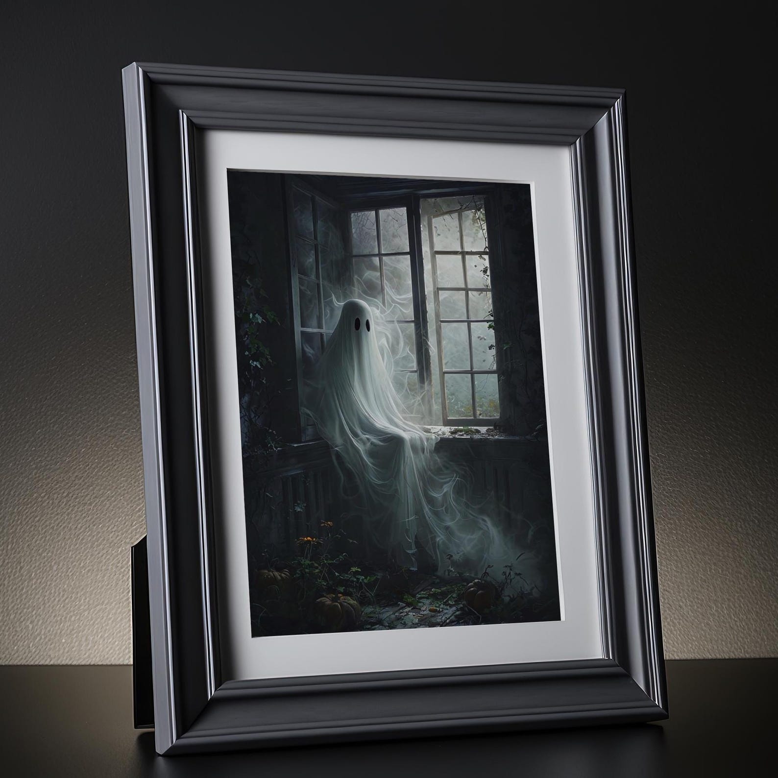 Ghost at the Window: Spooky Art Print, Ghost, Gothic Painting ...