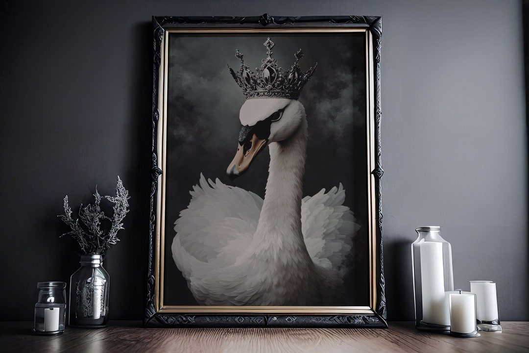 Swan King Gothic Art Poster: Vintage Poster, Dark Arts, Victorian White ...