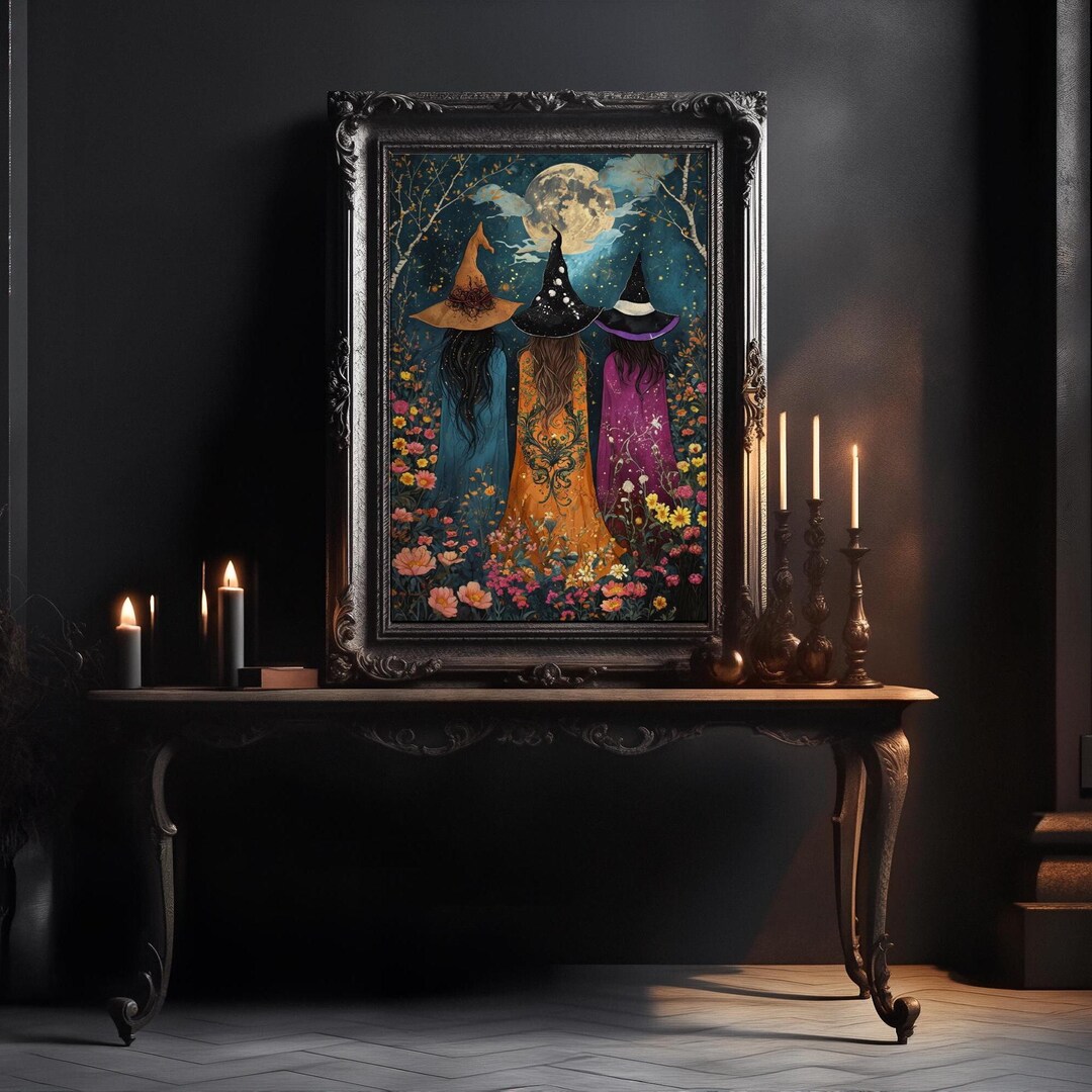 The Three Witch Friends: Witchcraft, Witchy Poster, Witch Painting ...