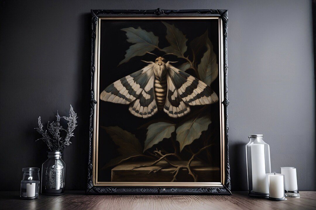 Moth Moth in Dark Vintage Style: Vintage Poster, Goth Painting ...