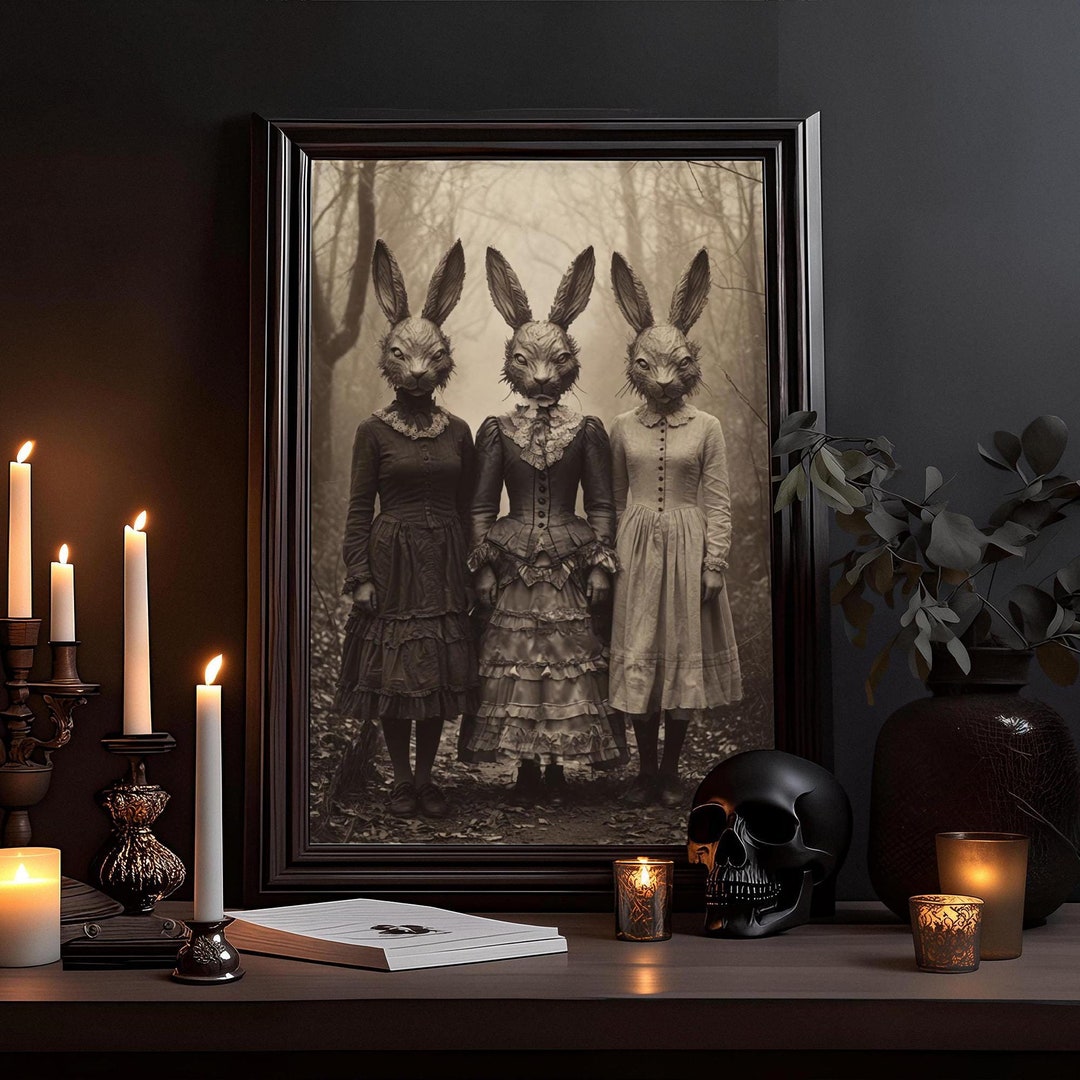 Rabbit Sect in the Forest: Horror Vintage Poster, Dark Arts, Gloomy ...