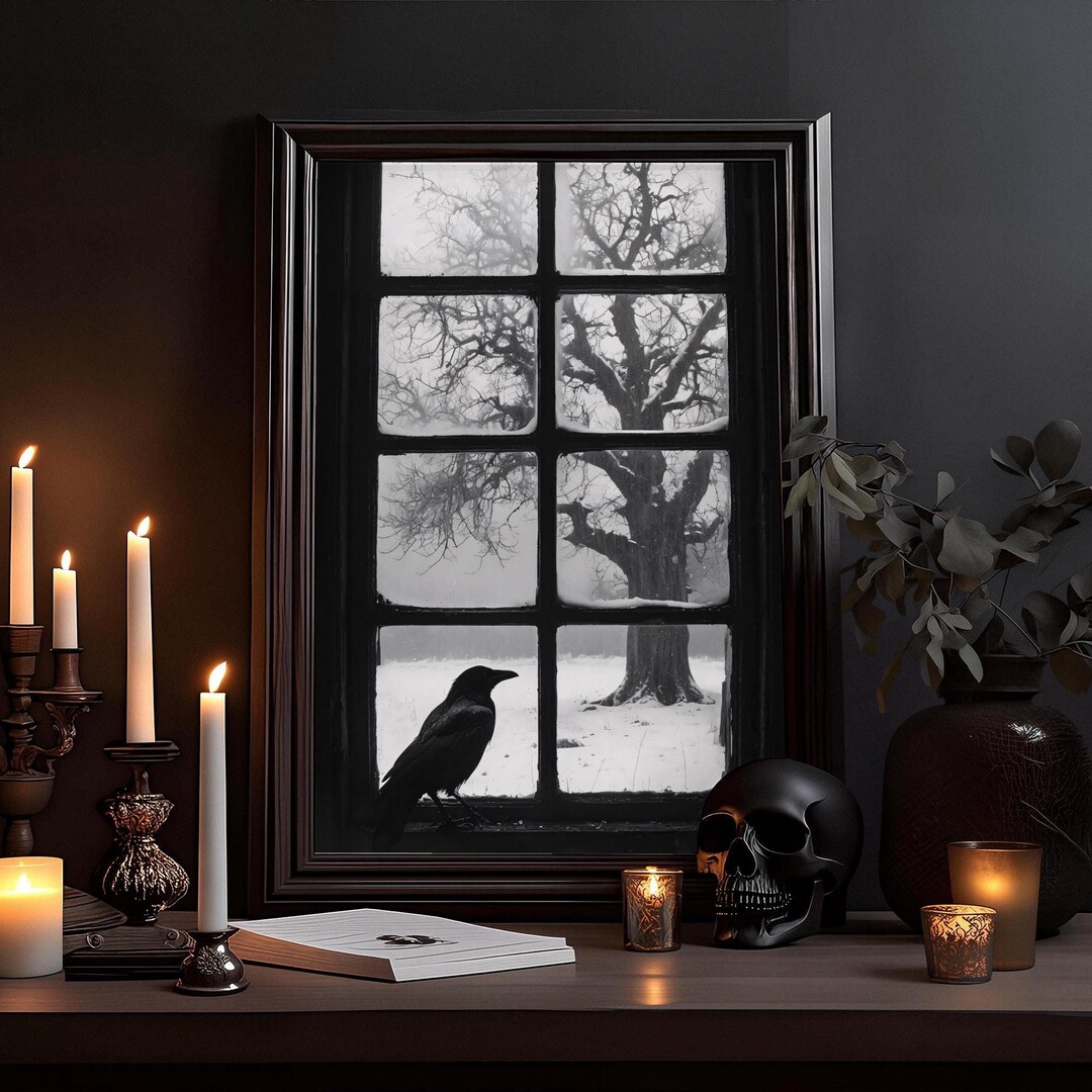 Raven at the Window Art Print: Vintage Poster, Dark Art, Black ...