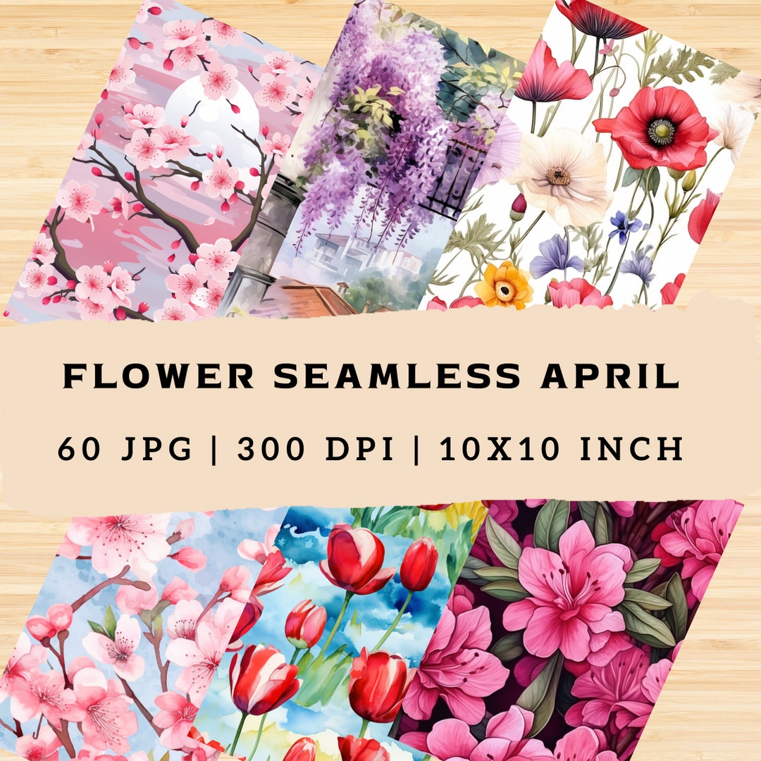 April Flowers Watercolor Clipart | Instant Download | Digital JPG ...
