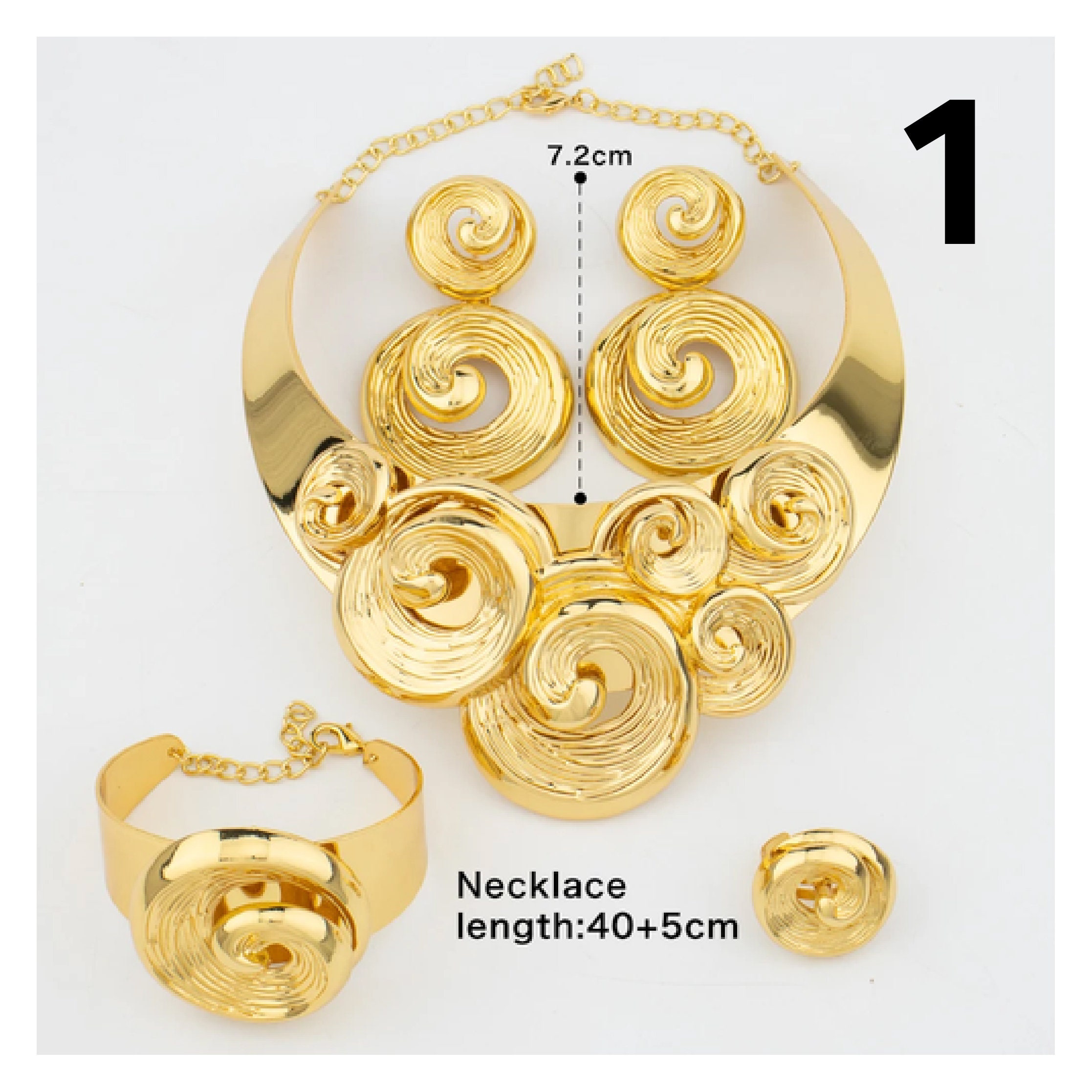 Dubai Big Jewelry Set Design for Women Wedding Bride Necklace Brazili ...