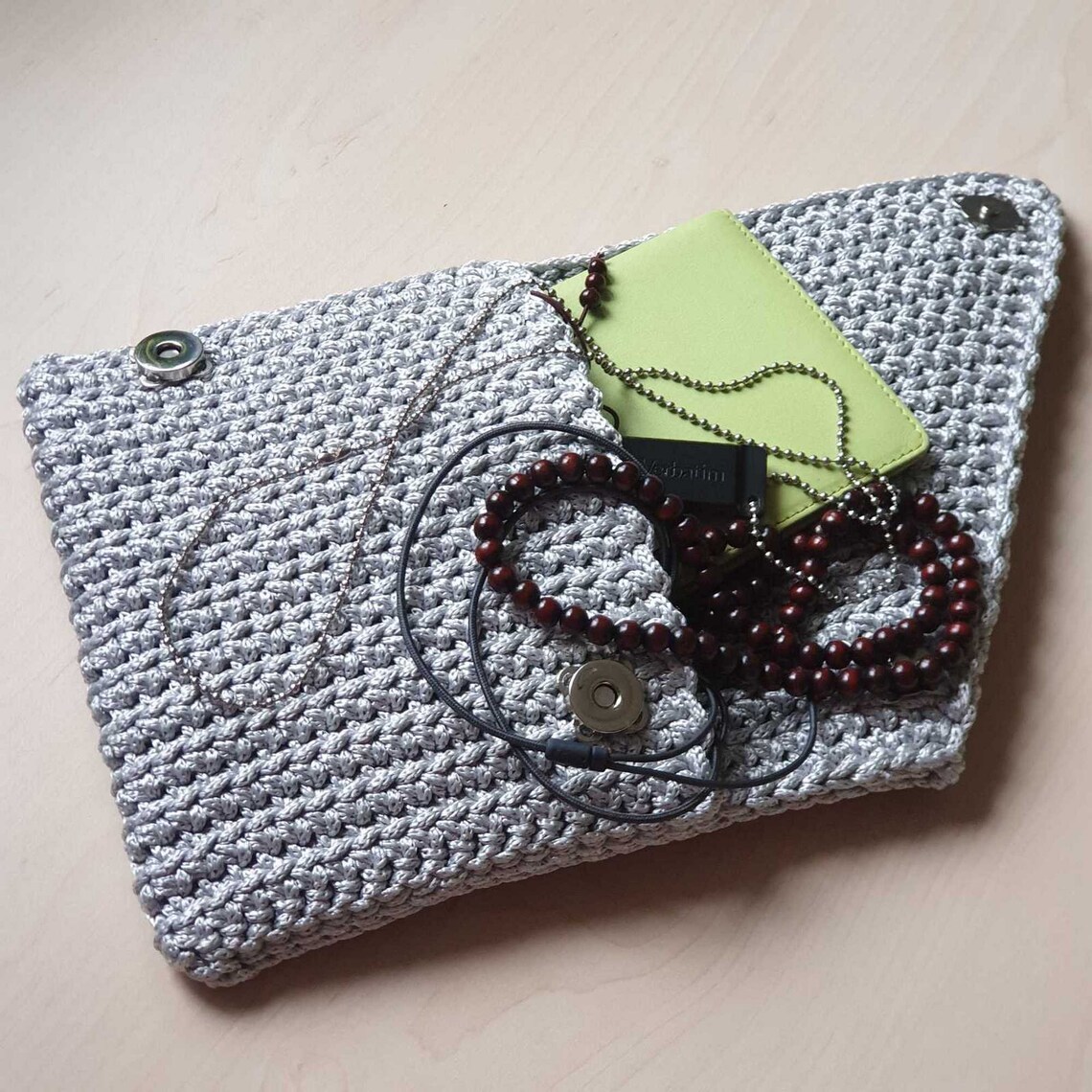 Stylish Crochet Pocket for Gadgets, Documents, Accessories - Etsy Canada