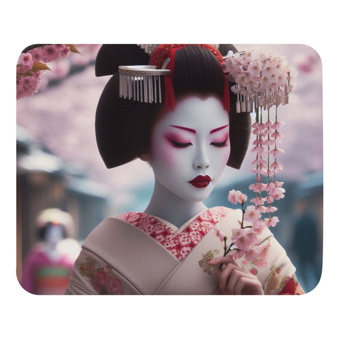 Mouse Pad - Geisha Nerd Geek Cherryblossom Cherry Blossom Japan Geisha ...