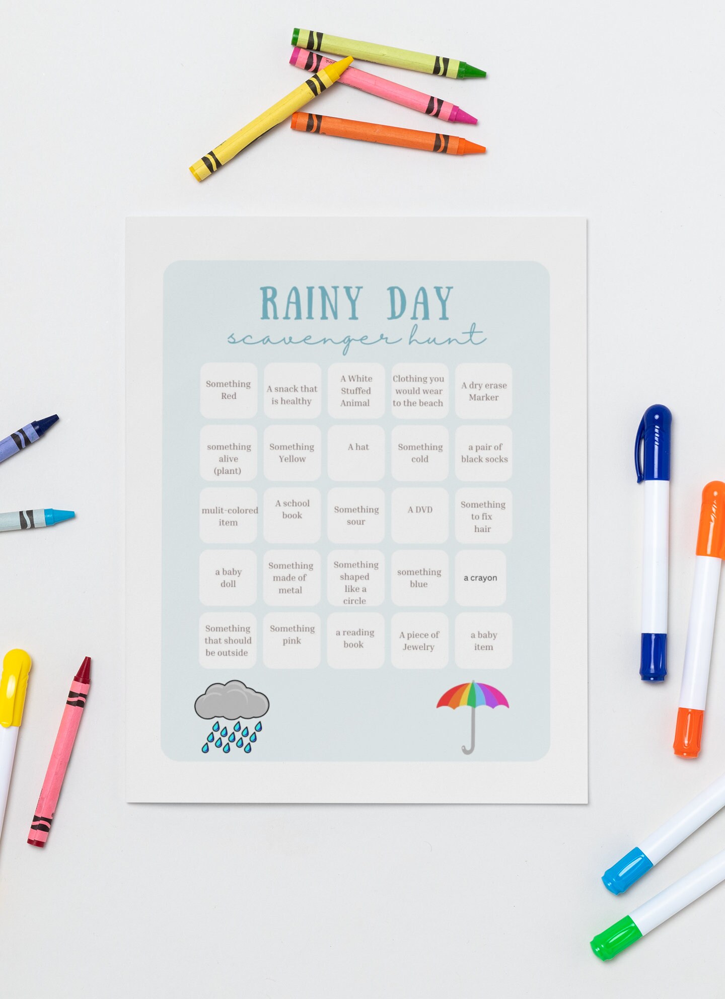 Rainy Day Scavenger Hunt for Kids - Etsy