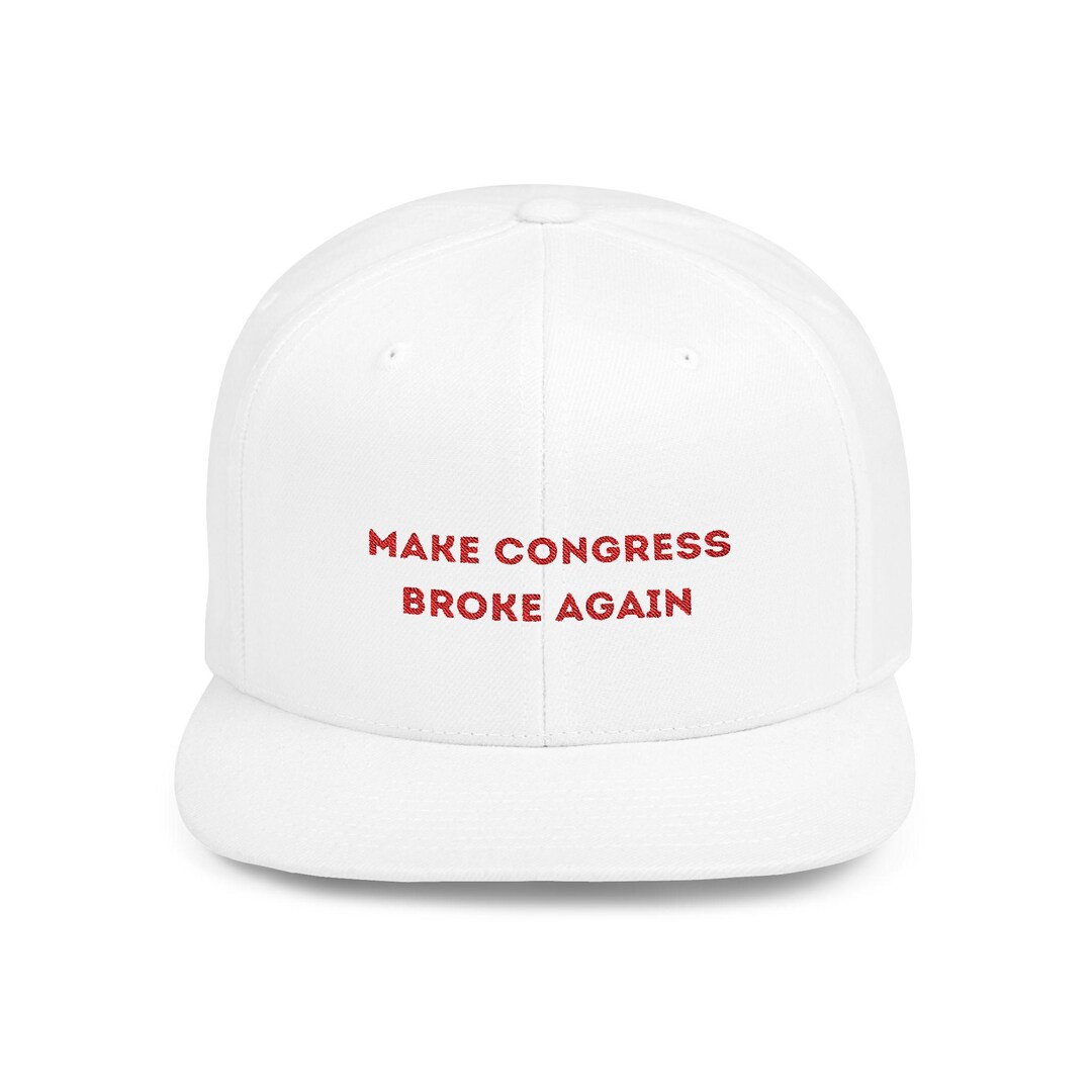 Make Congress Broke Again Flat Bill Snapback Cap, Trendy Snapback ...