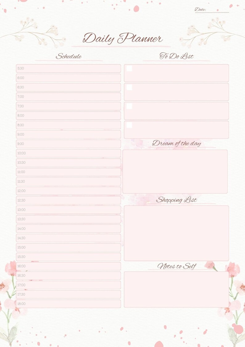 Stylish A4 Daily Planner Printable and Original Design - Etsy