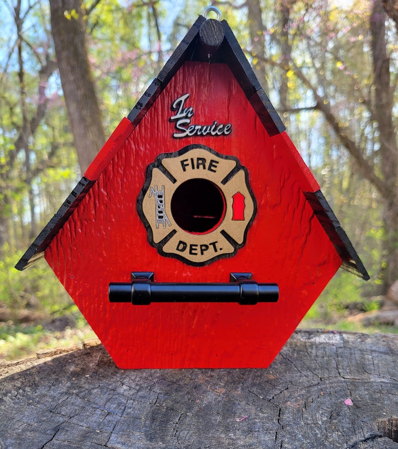 Custom Firehouse Handmade Birdhouse - Etsy