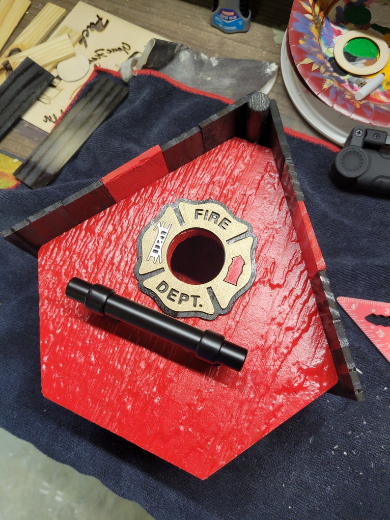 Custom Firehouse Handmade Birdhouse - Etsy