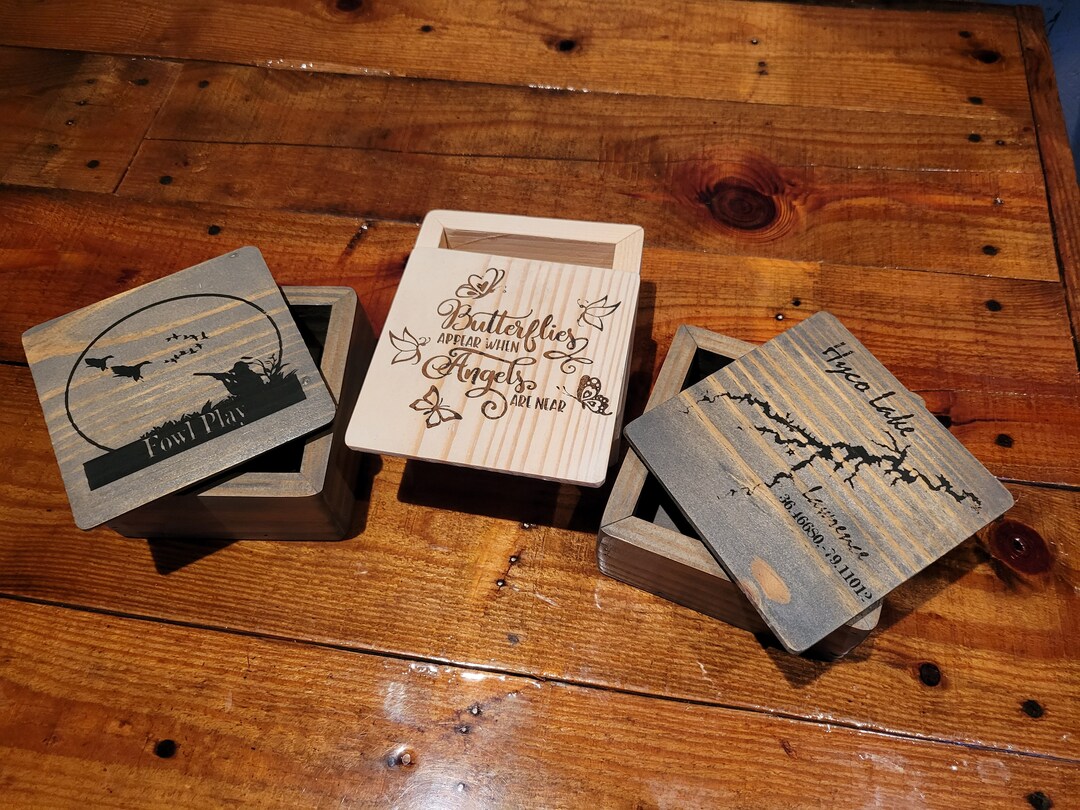 Custom Wooden Keepsake Box With Personalized Laser Engraving - Etsy