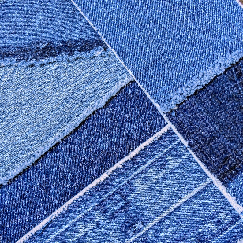 Patchwork, Upcycled Denim Table Runner - Etsy