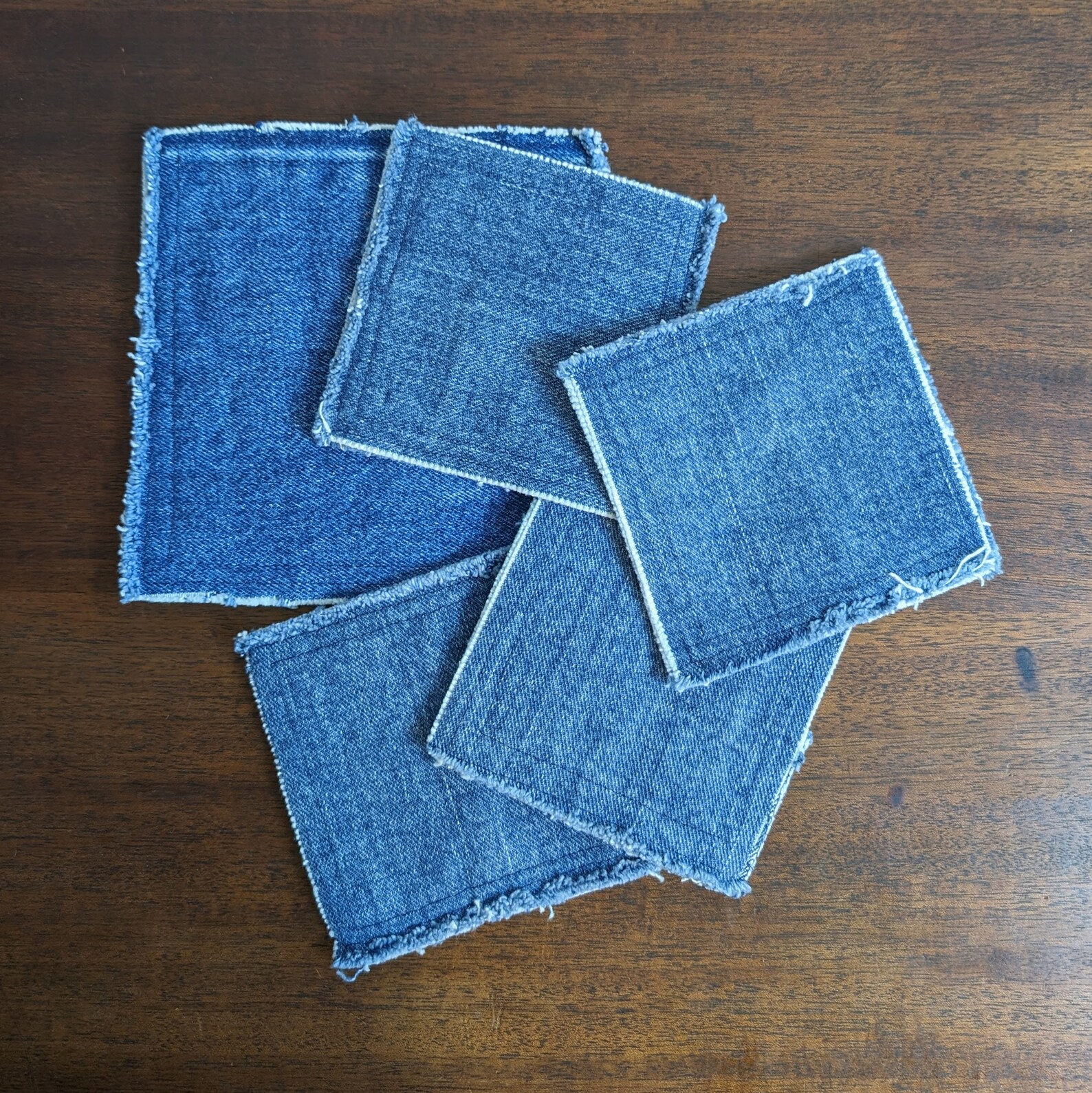 Repurposed Denim Trivet and Coaster Set With Denim Backing - Etsy