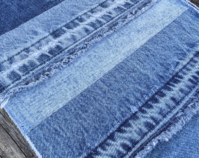 Patchwork Denim Table Runner Made From Repurposed Blue Jeans - Etsy