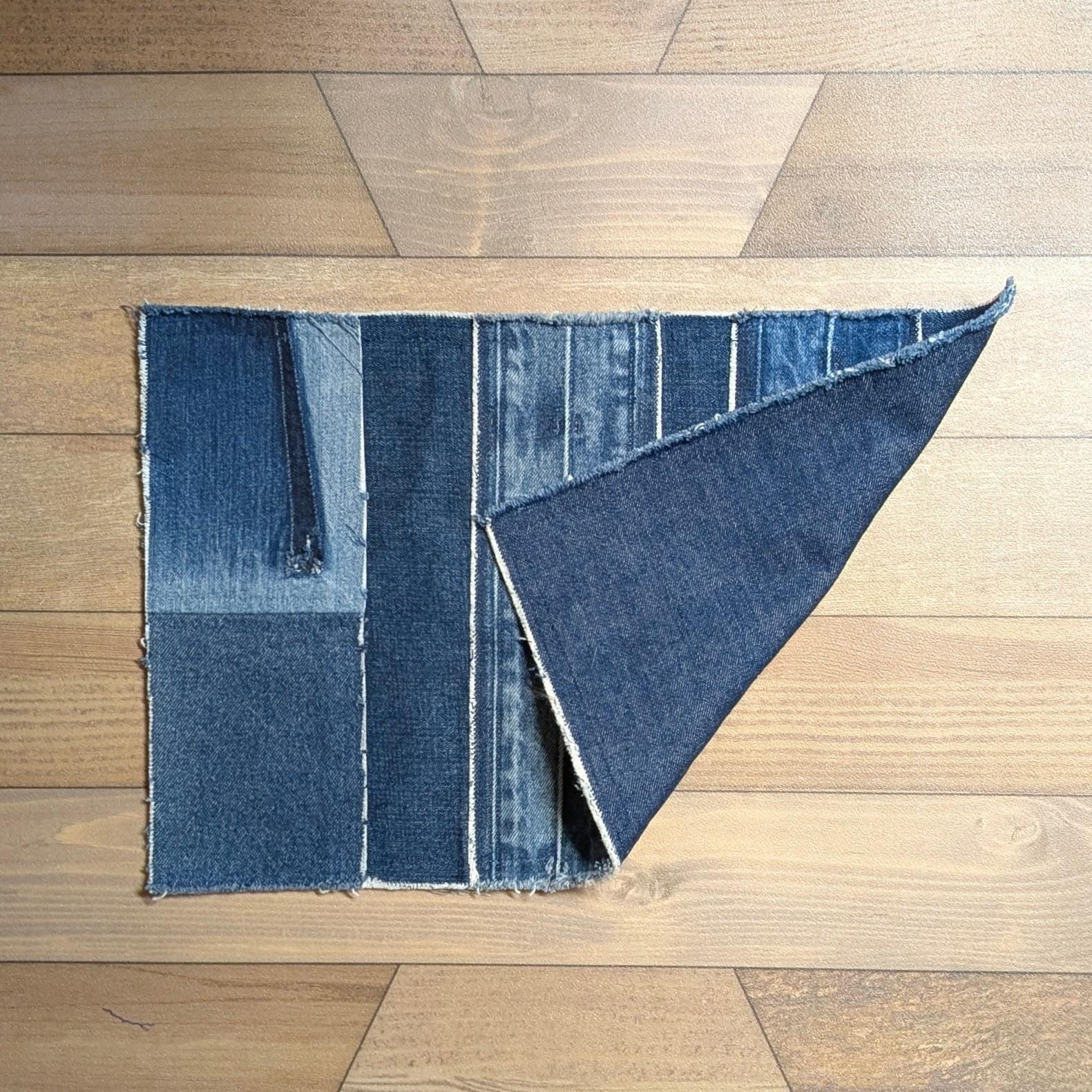 Patchwork Denim Table Runner Made From Repurposed Blue Jeans - Etsy