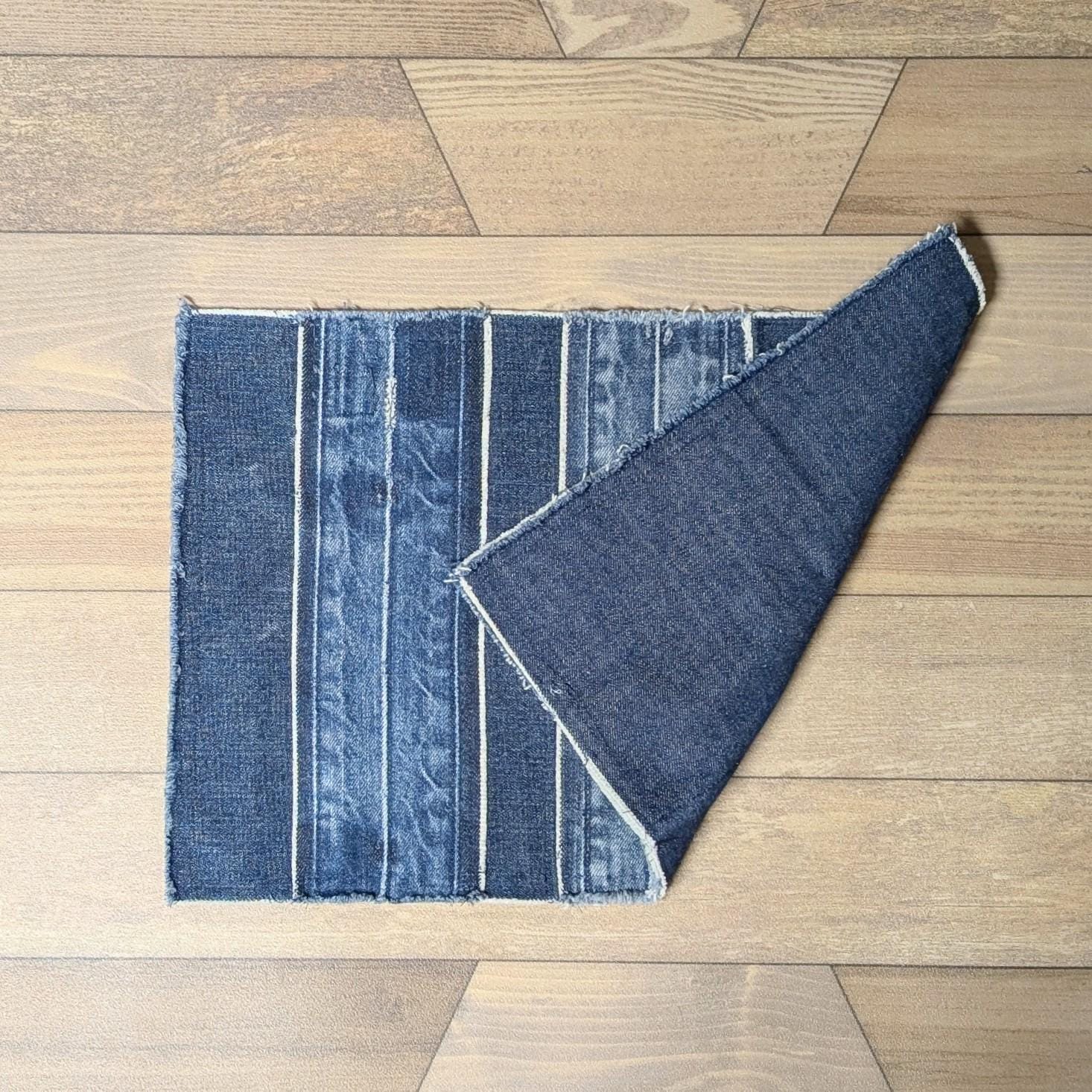 Patchwork Denim Table Runner Made From Repurposed Blue Jeans - Etsy