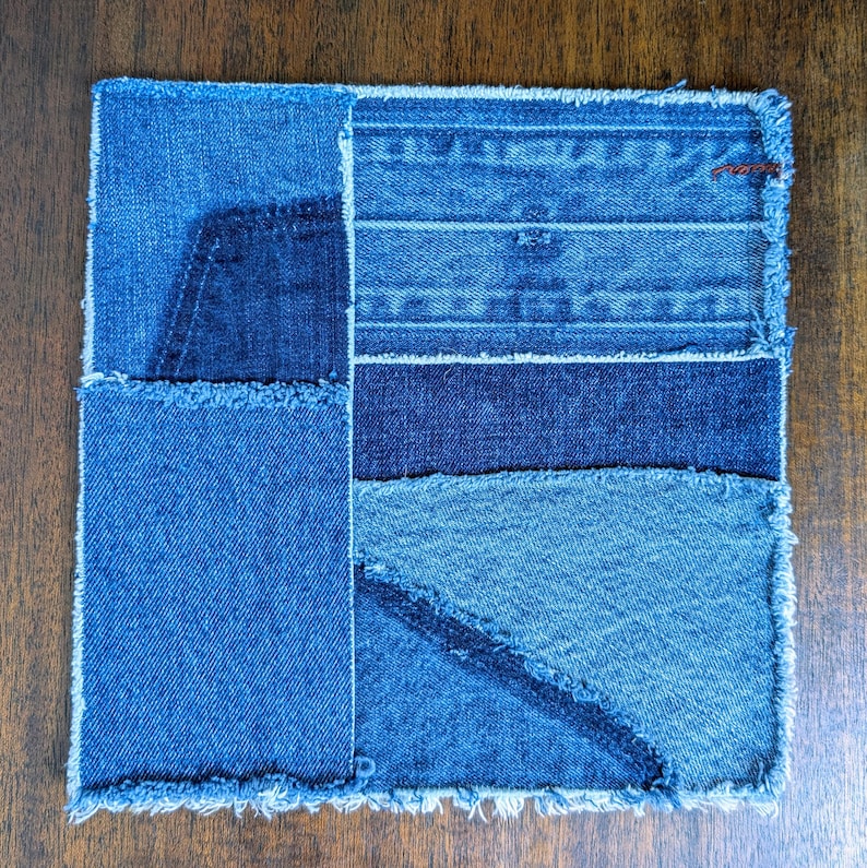 Patchwork, Upcycled Denim Table Runner - Etsy