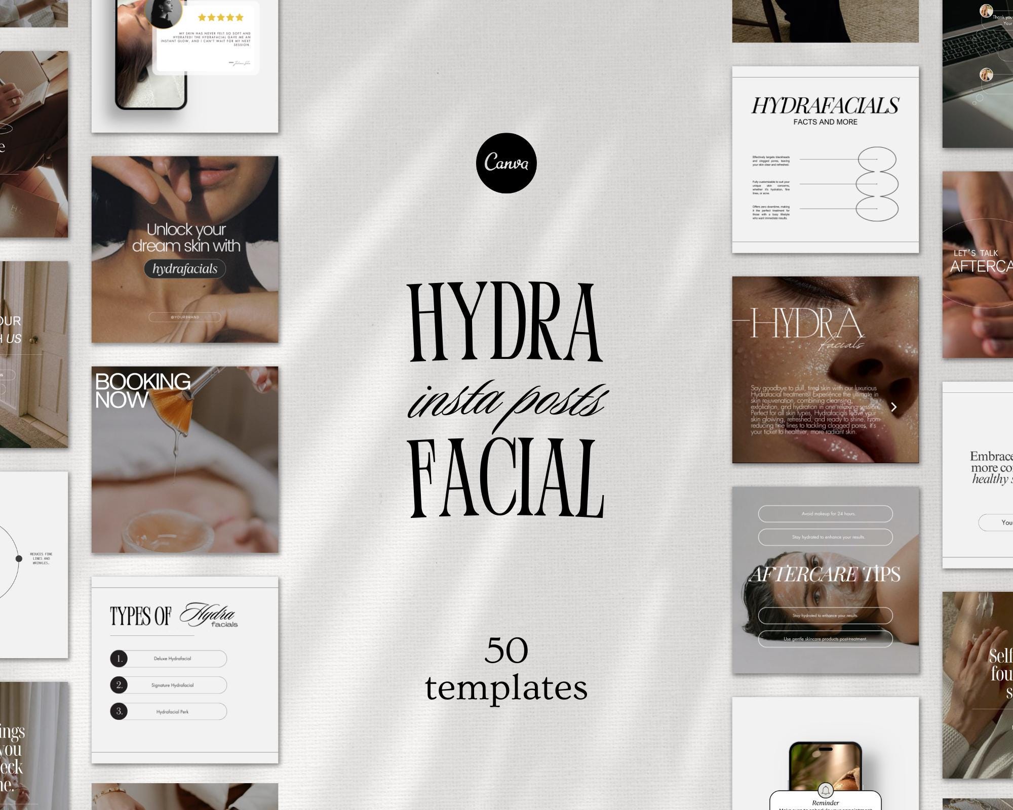 Hydrafacial Instagram Post Templates, Skincare & Esthetician Social ...