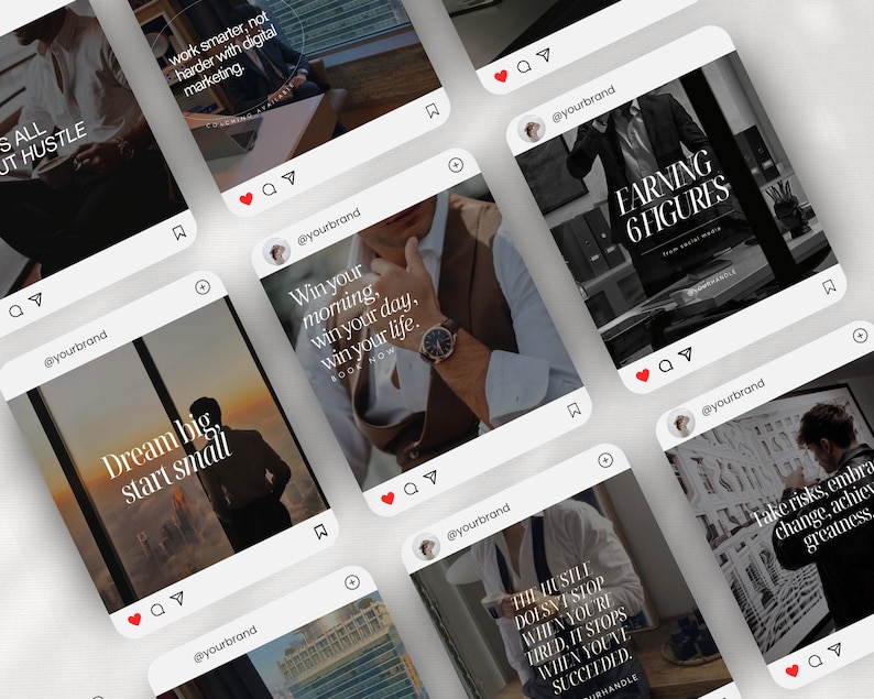 Men's Instagram Post Templates, Luxury Lifestyle, Digital Marketing ...